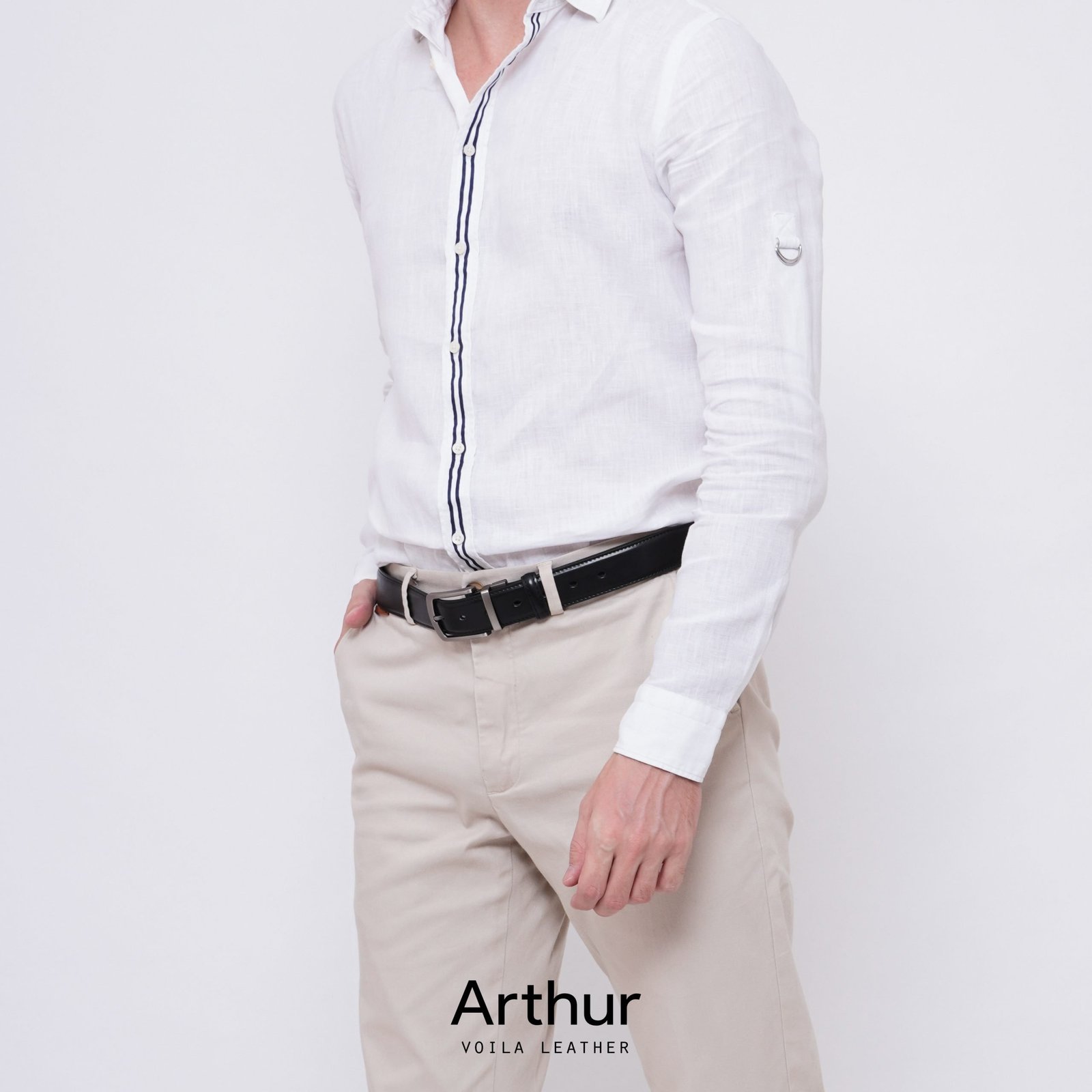 Voila Arthur Men's Reversible Genuine Leather Belt Black Havana - Voila ...