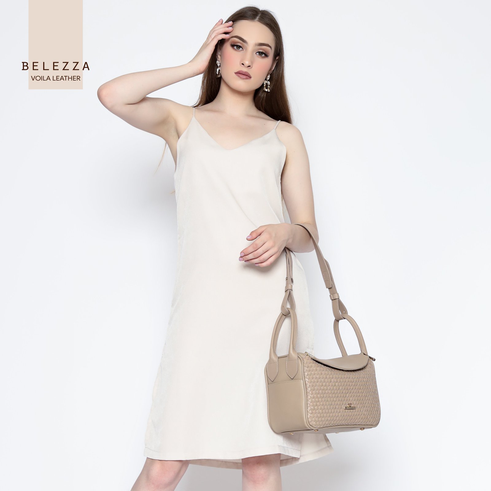 Tas Hobo Anyaman Kulit Asli Voila Belezza Nude - Voila Leather