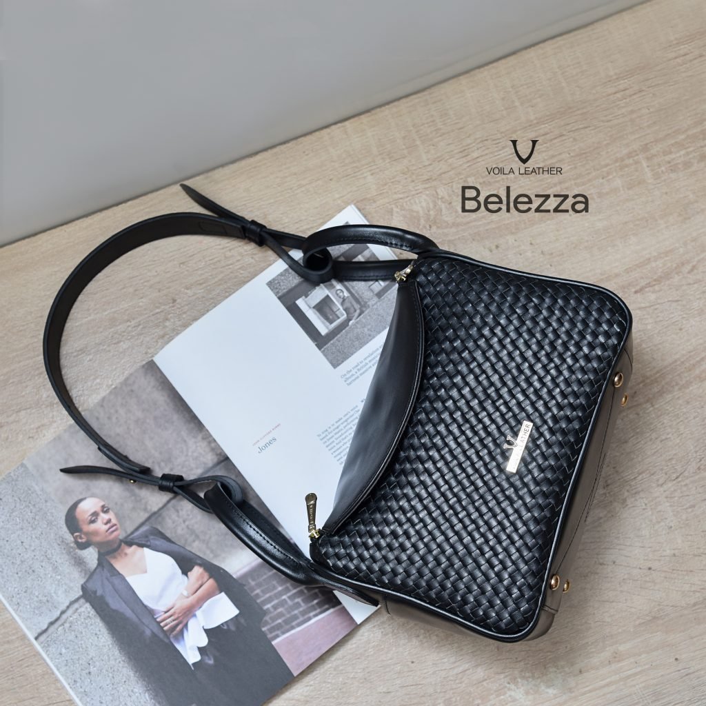 Tas Hobo Anyaman Kulit Asli Voila Belezza Black - Voila Leather