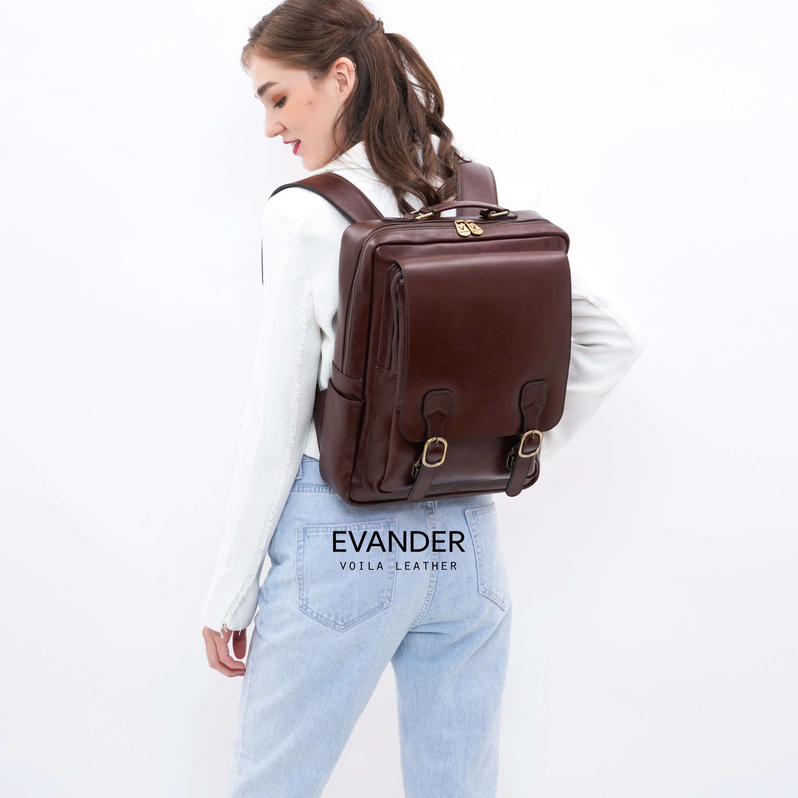 Ransel Kulit Asli Voila Evander Brown - Voila Leather