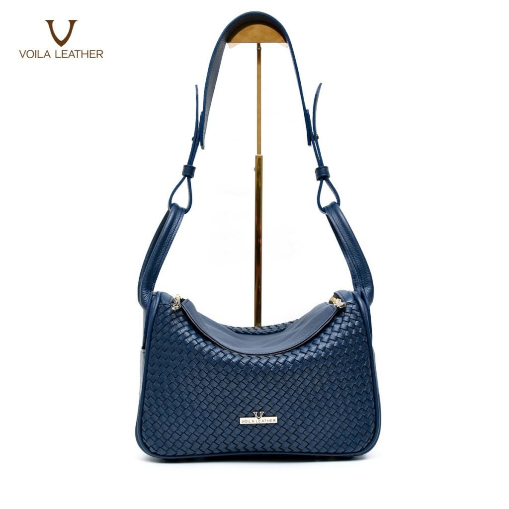 Tas Hobo Anyaman Kulit Asli Voila Belezza Blue Lagoon - Voila Leather