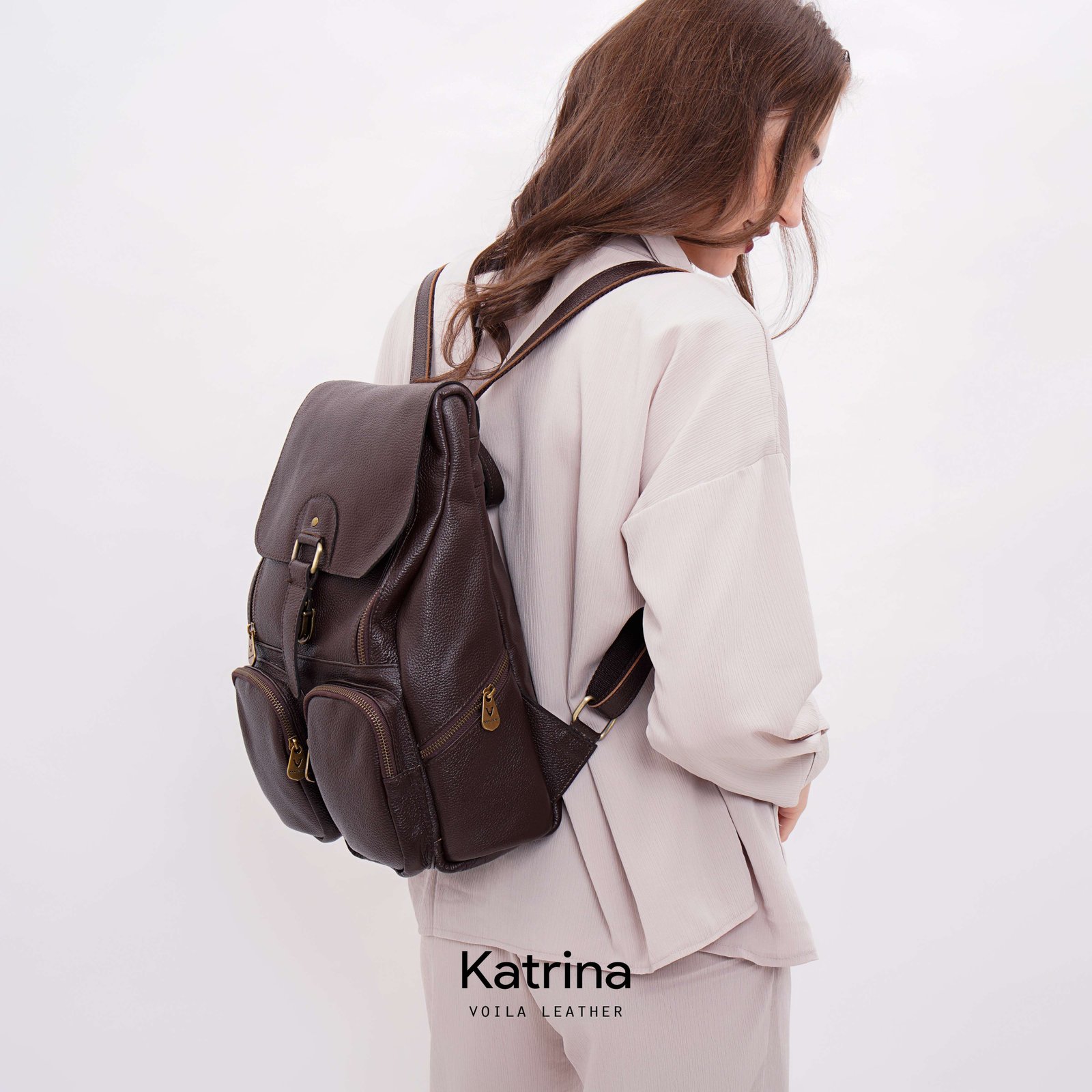 Women Genuine Leather Backpack Voila Katrina - Voila Leather