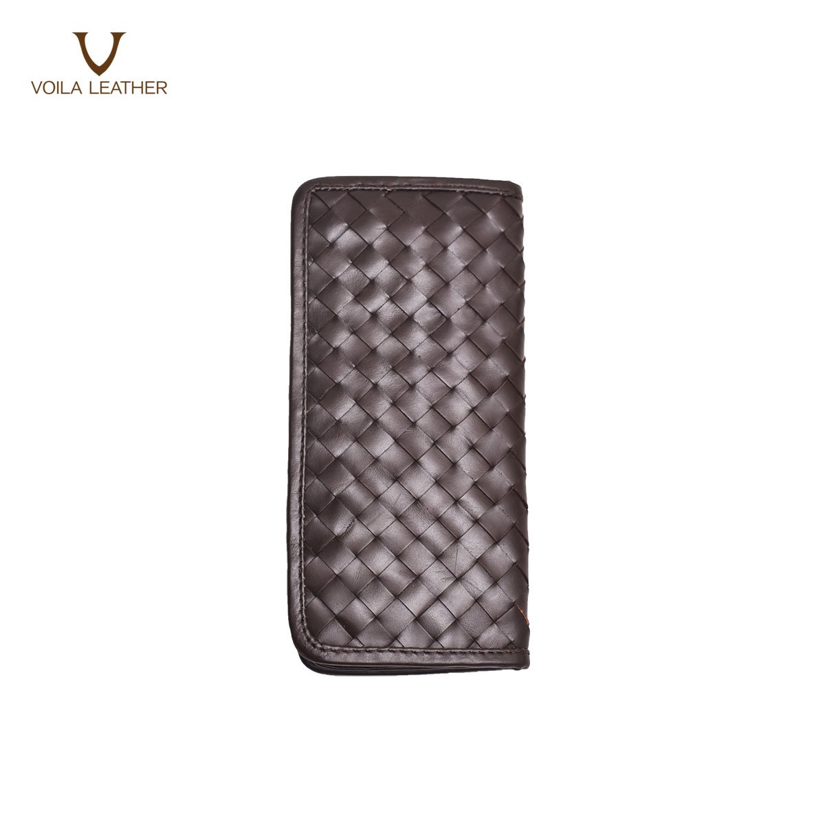 Handmade Dompet Panjang Anyam Kulit Asli Voila Norra Classic Brown ...